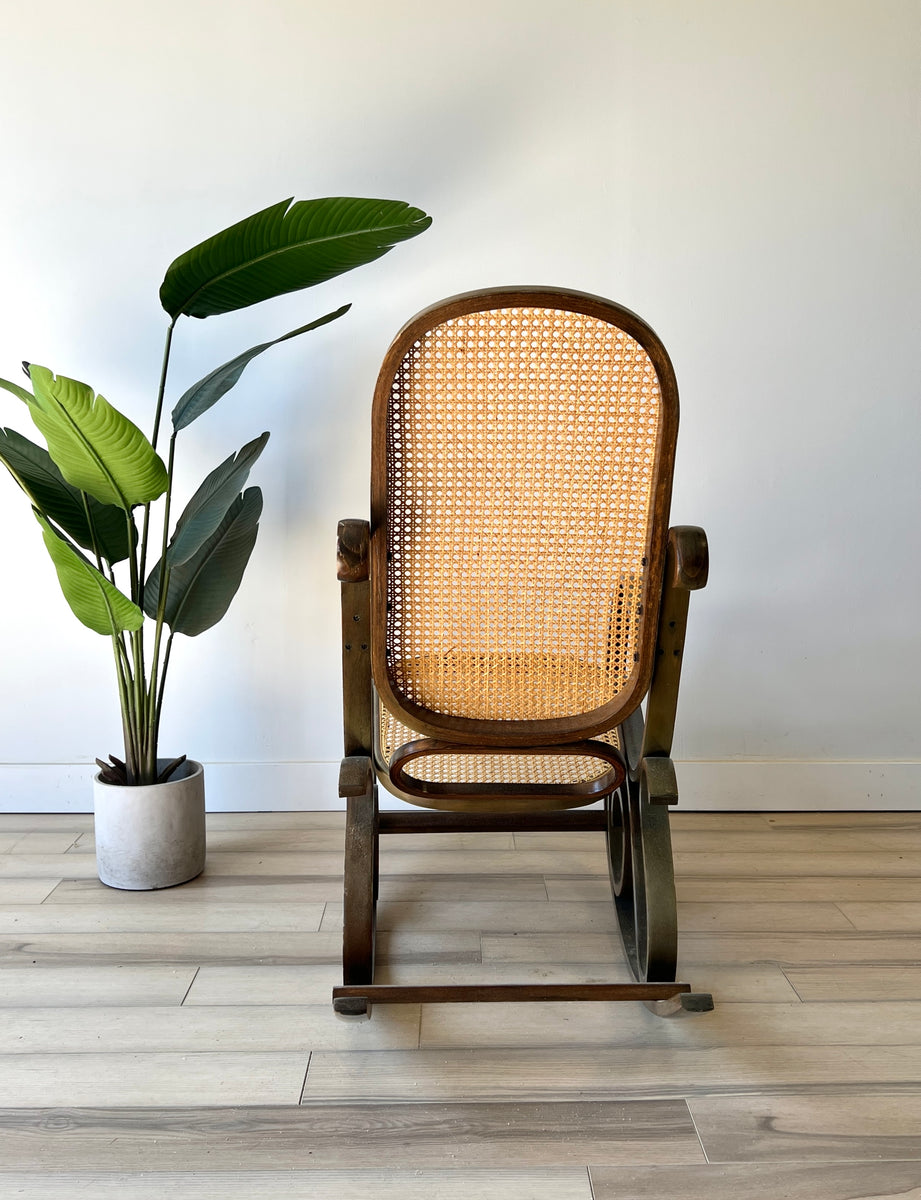 Vintage Cane Rocking Chair – Home and Closet Vintage