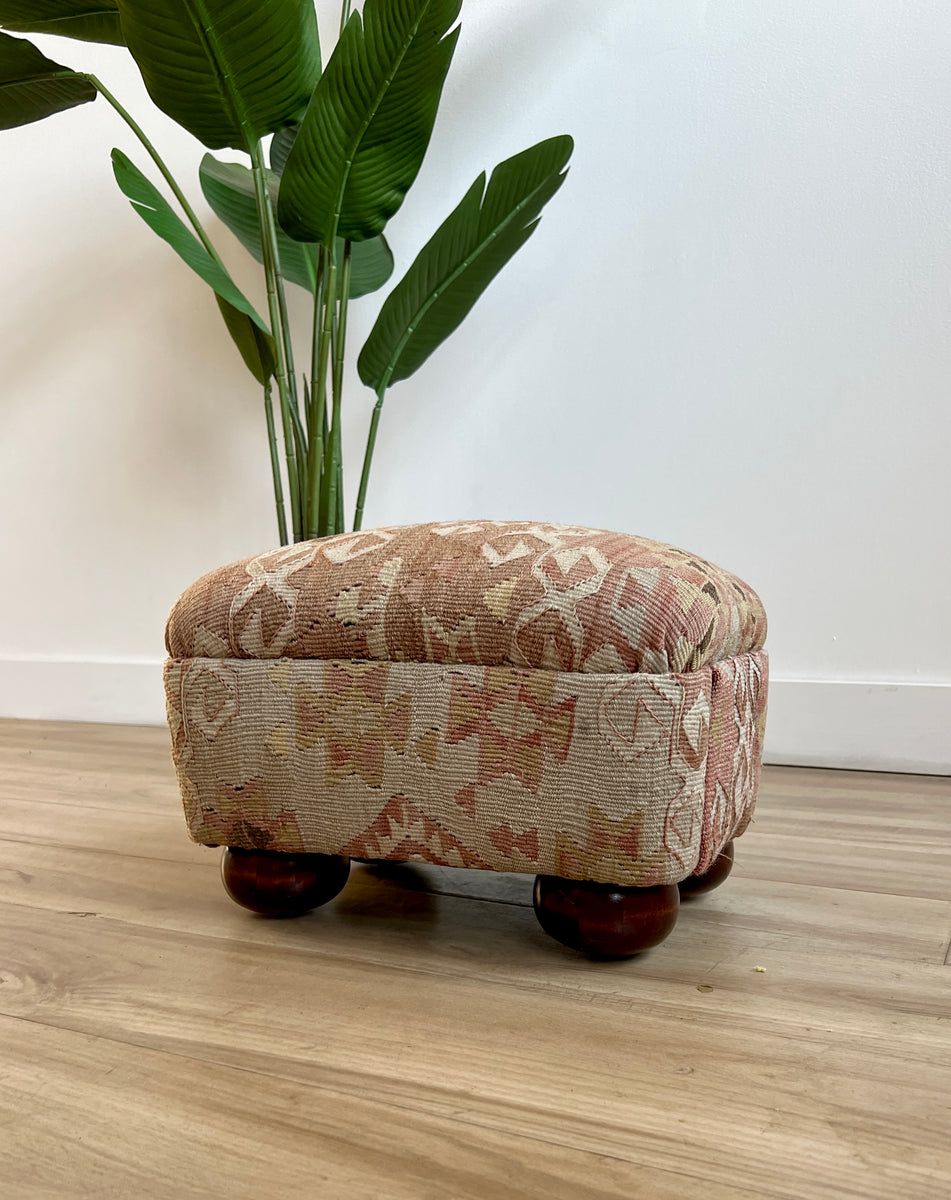 Small Vintage Kilim Footstool / Ottoman – Home and Closet Vintage