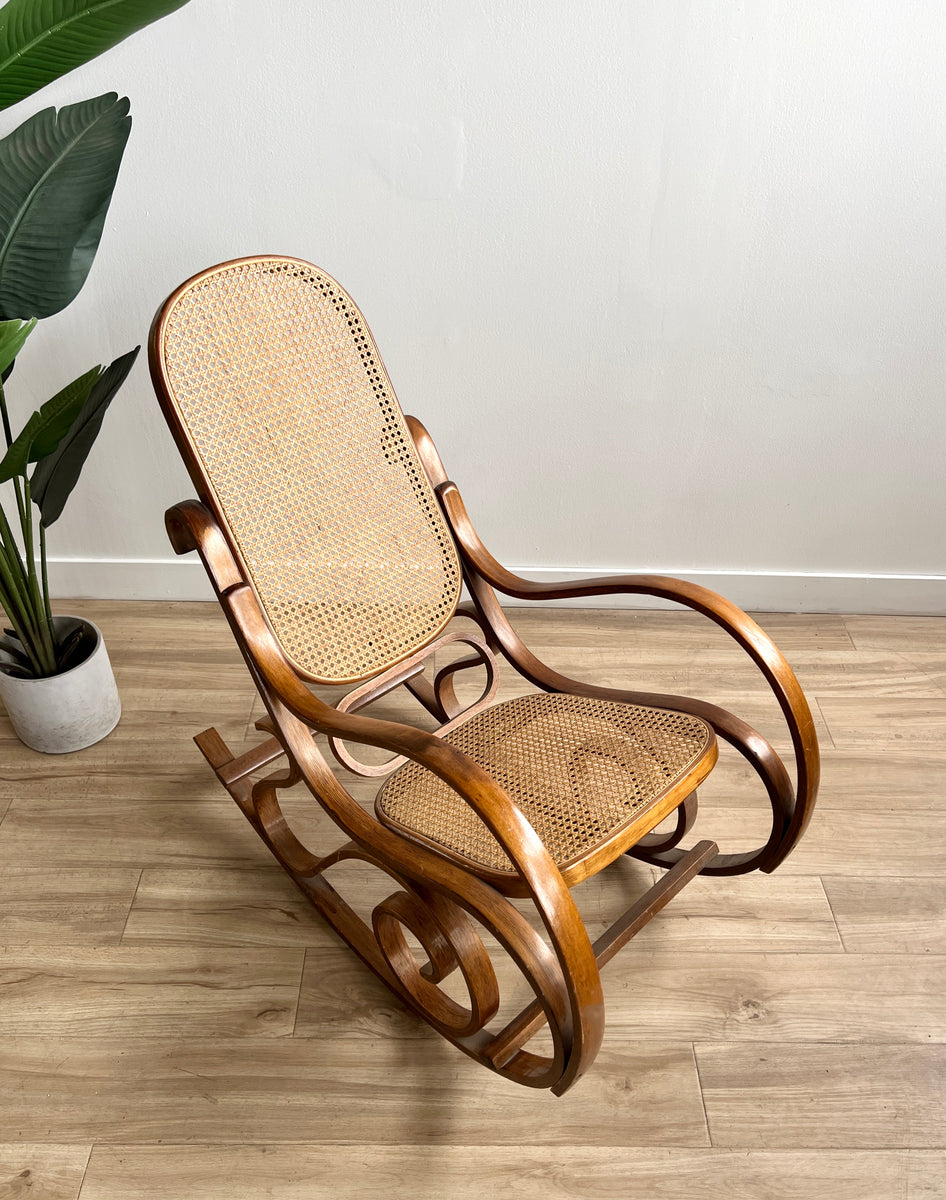 Vintage Cane Rocking Chair – Home and Closet Vintage
