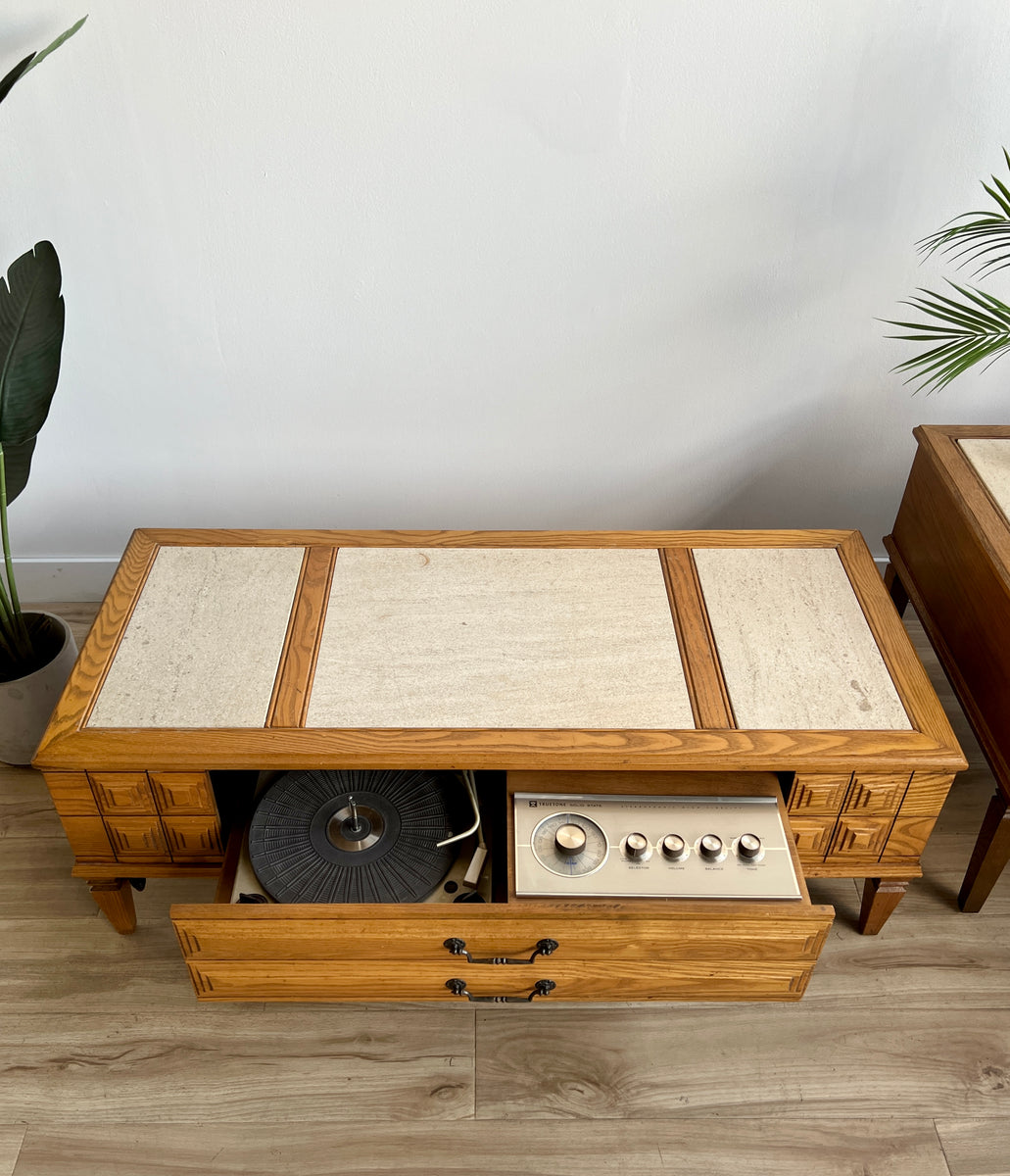 Vintage Mid Century Record Player Coffee Table and End Table – Home and ...