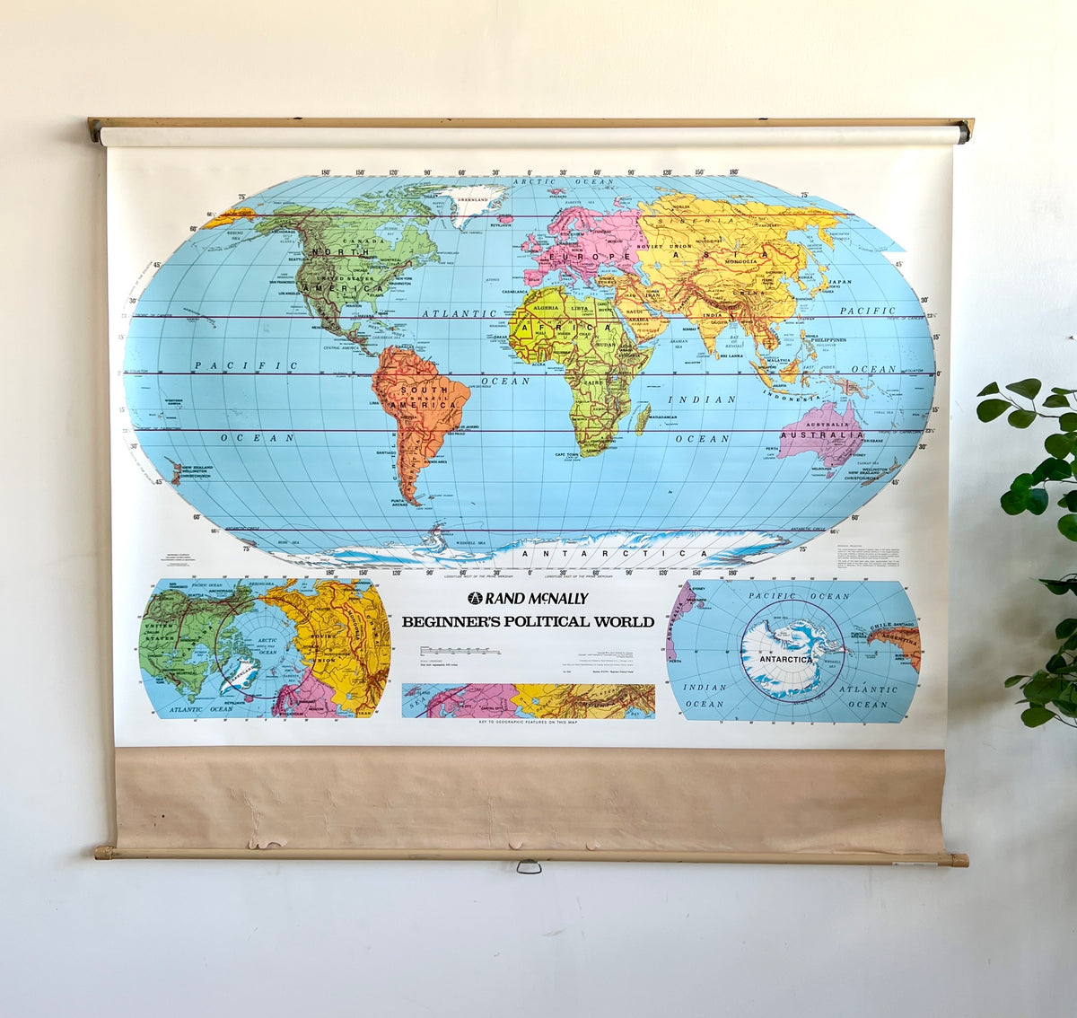 Large Vintage World Map – Home and Closet Vintage