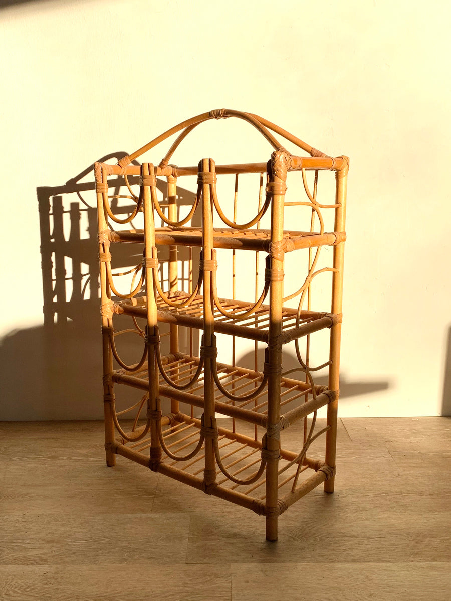 Large Vintage Rattan Wine Rack – Home and Closet Vintage