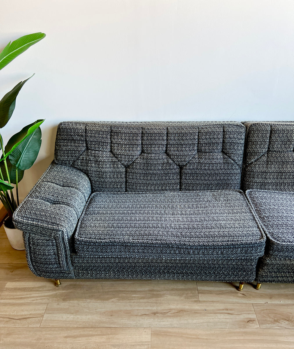 Vintage Mid Century Three Piece Modular Sectional by Mastercraft of Om ...